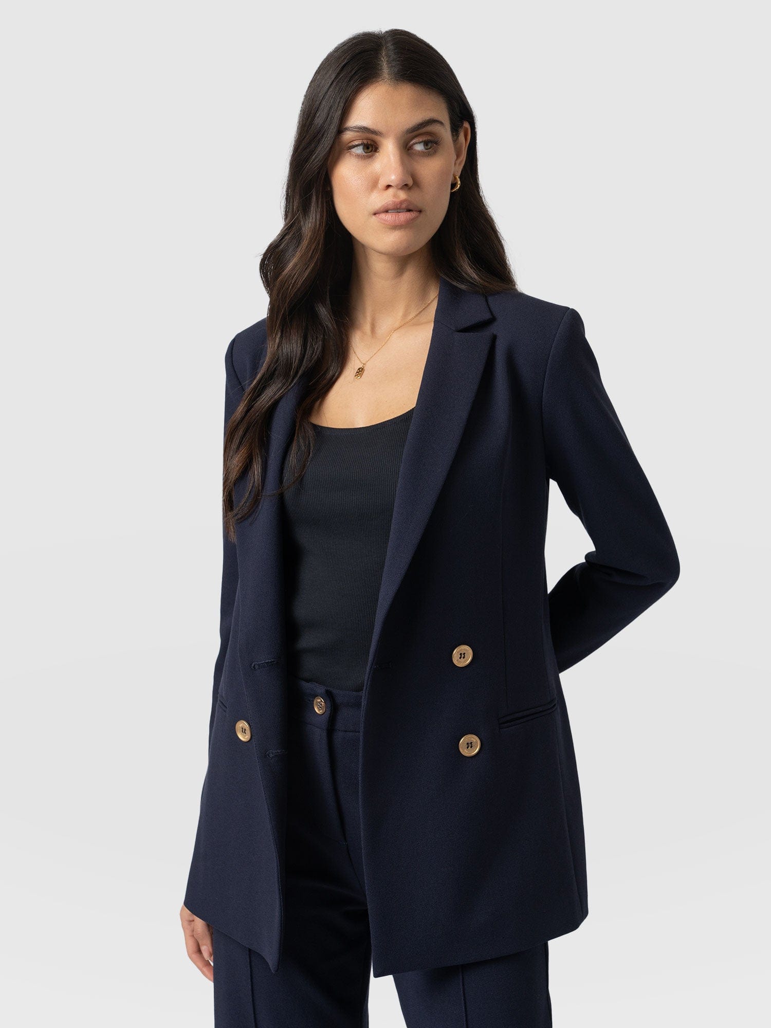 Cambridge Blazer Navy Crepe - Women's Blazers | Saint + Sofia® EU – Saint + Sofia® EU | Official