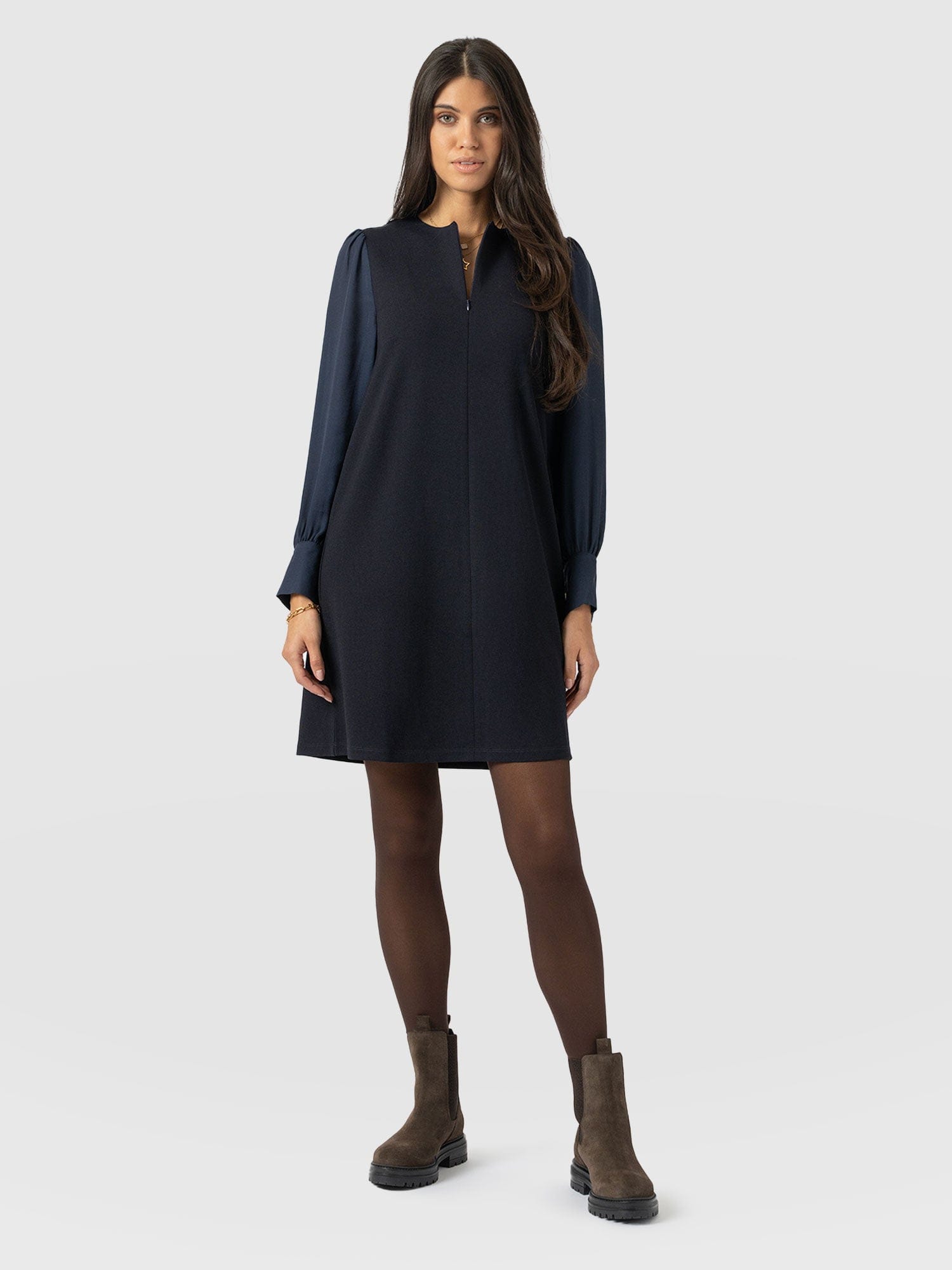 Esme Zip Up Dress Navy - Women's Dresses | Saint + Sofia® EU – Saint ...