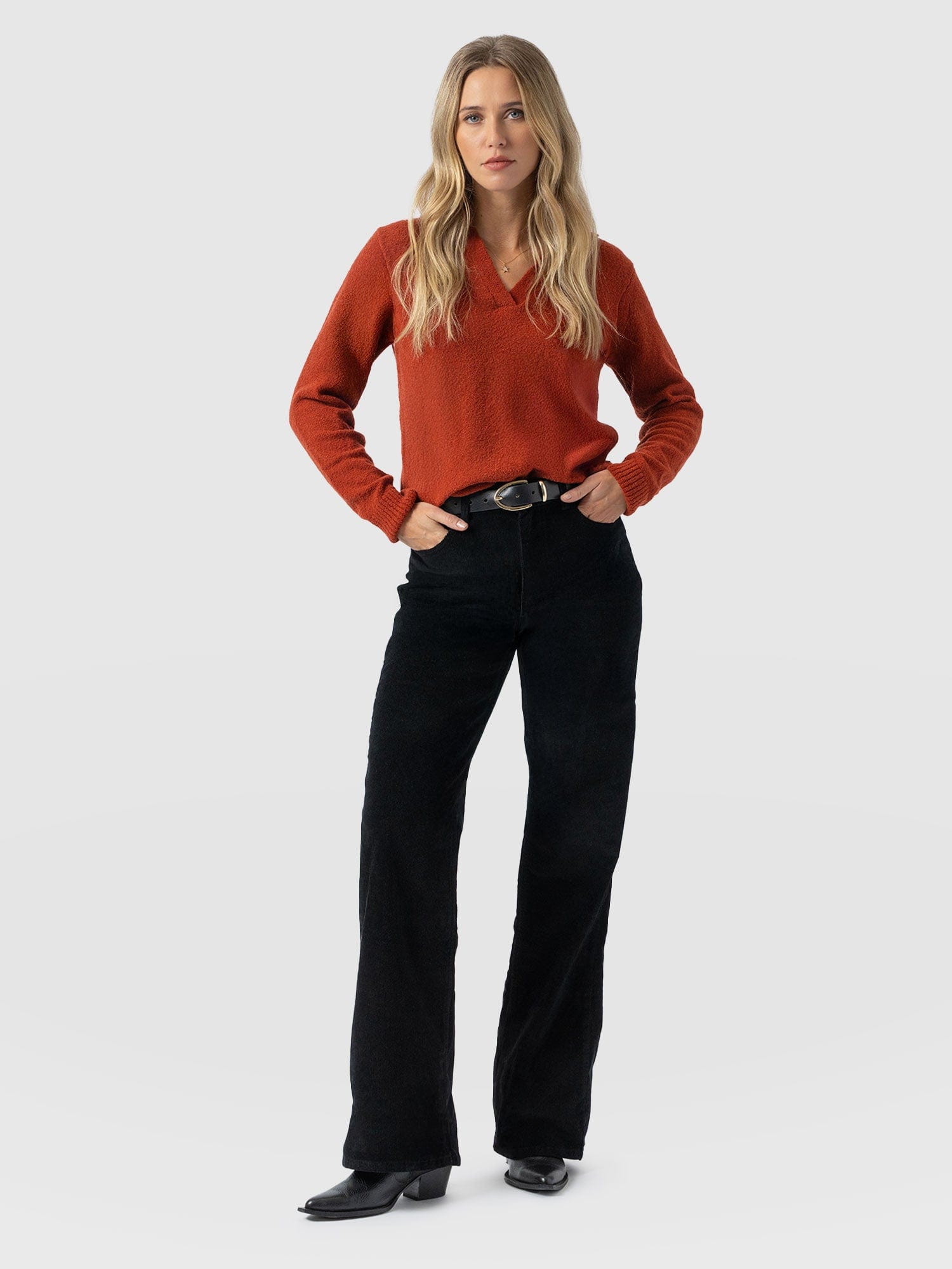 Maeve Wide Leg Pant - Black Cord - Women's Trousers | Saint + Sofia® EU ...